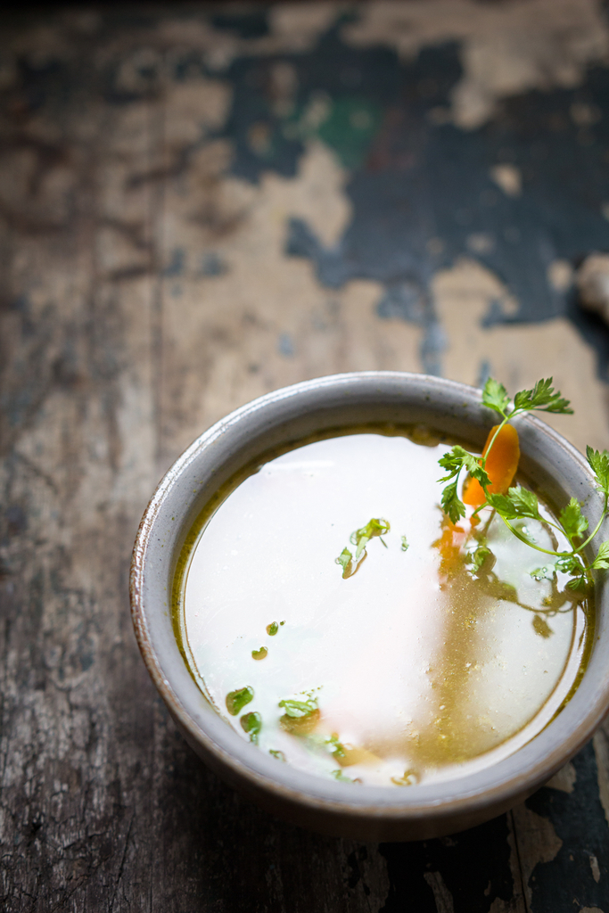 Bouillon Pho express et légumes-champignons-saucisse fumée poêlés ...
